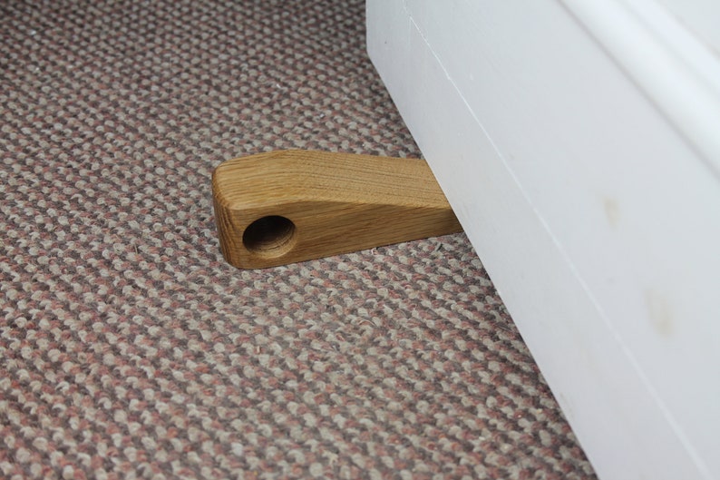 Solid Oak Door Stop Door Stopper Personalized Wooden Door - Etsy
