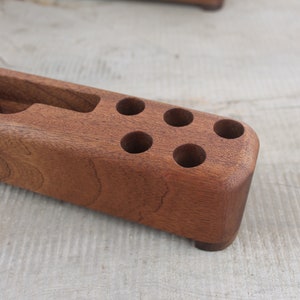 Wood Docking Station for Two Phones and Five Pens or Pencils Handmade ...