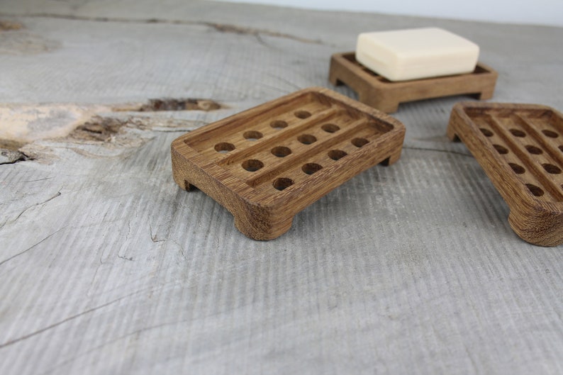 Wooden Draining Soap Dish, Teak Soap Dish, Wooden Soap Saver, Rustic ...
