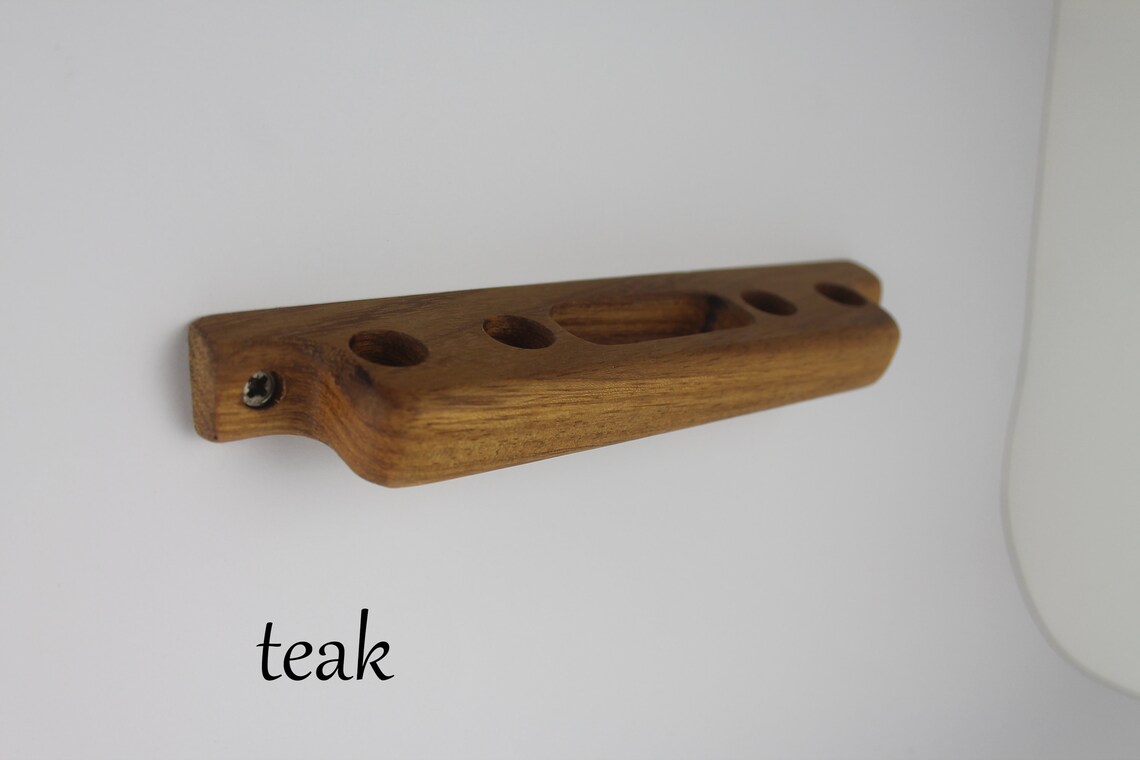 Wooden Toothbrush And Toothpaste Holder Teak And Elm Wall | Etsy