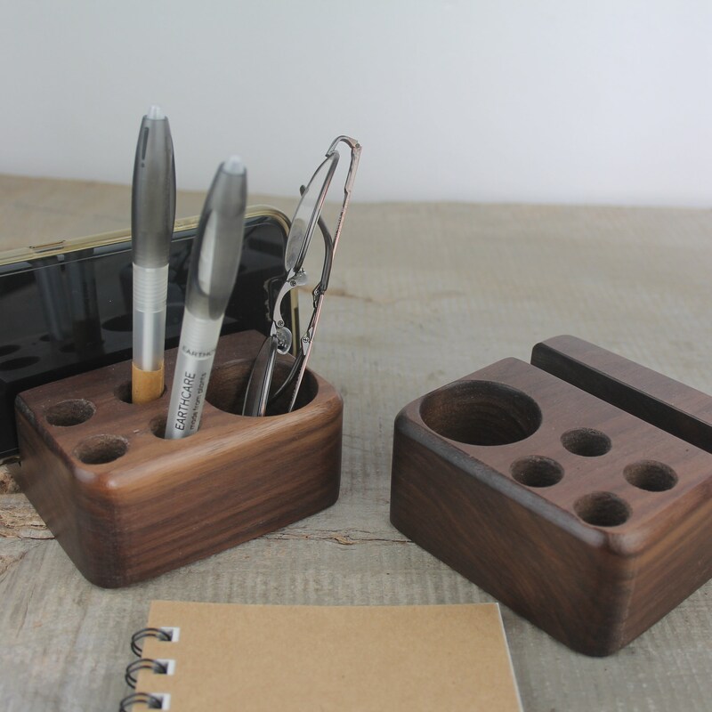 Wooden Desktop Organizer - Etsy