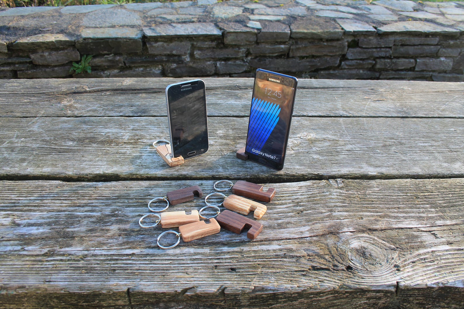 Wooden Keyring Phone Stand and Docking Station Iphone Stand | Etsy