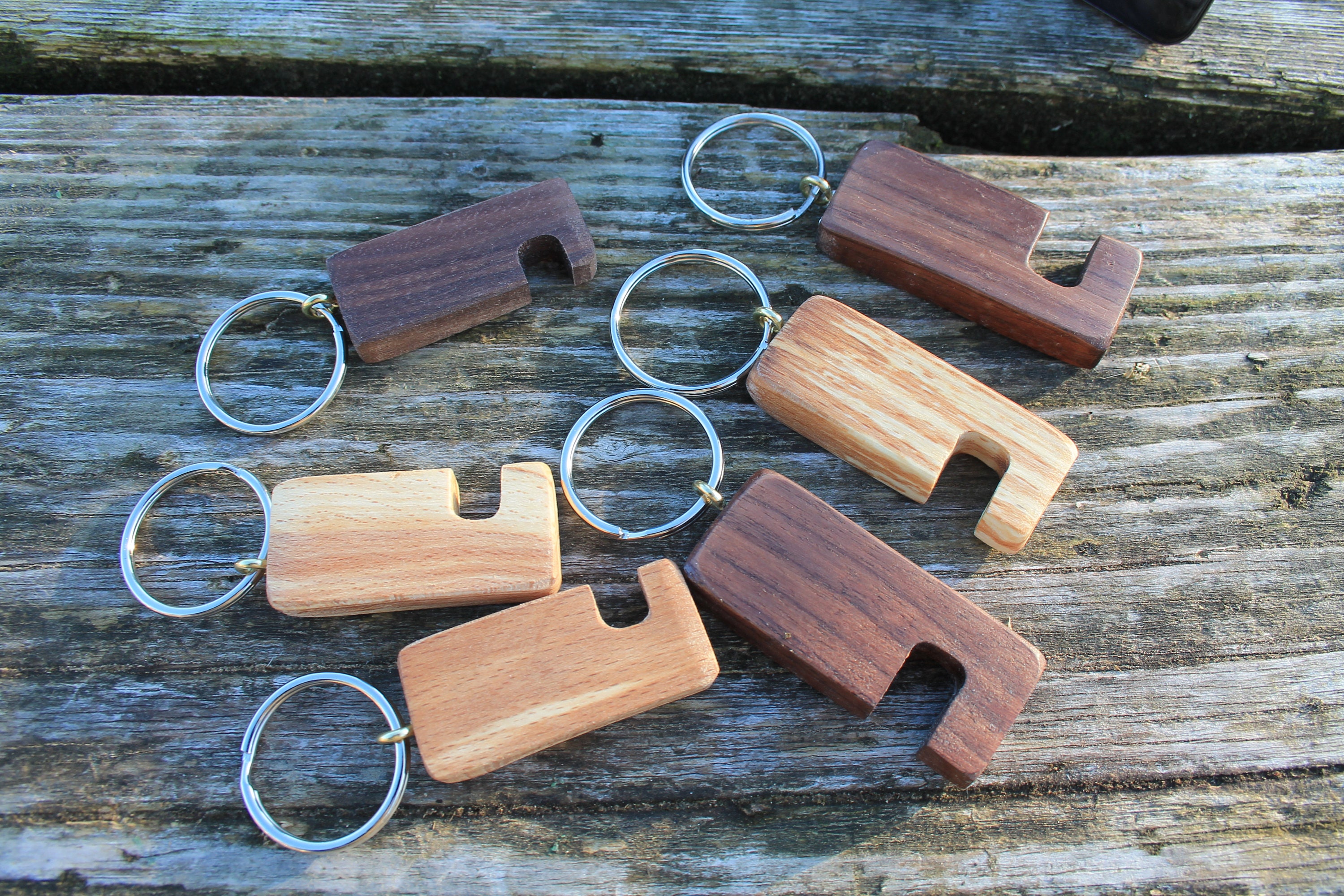 Wooden Keyring Phone Stand and Docking Station, iPhone Stand, Key Chain ...