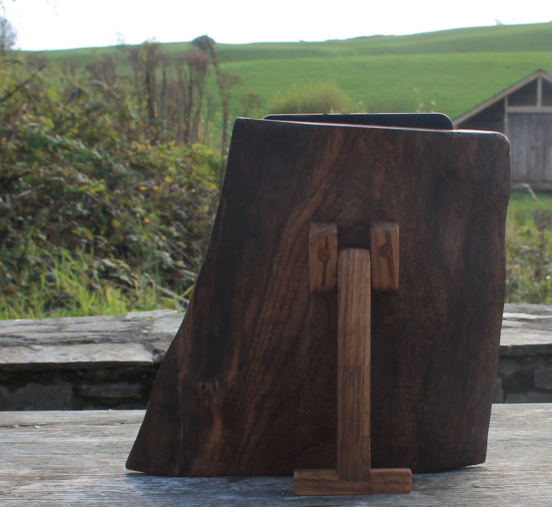 8 Inch Tablet Stand Elm Tablet Stand Rustic Tablet Stand | Etsy