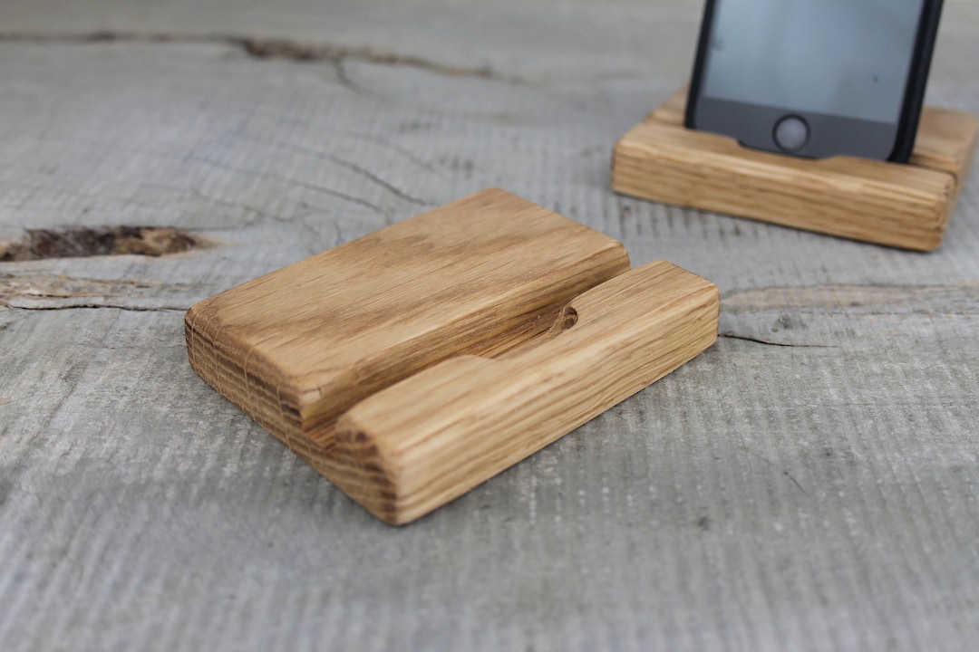 Wooden Phone Stand and Docking Station Handmade From Solid Oak to Suit ...