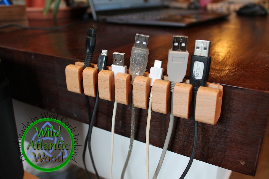 Wooden Cable Organizer for Managing or Tiding USB and Printer Cables ...