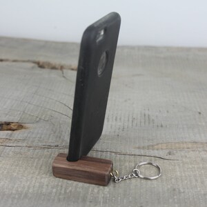 Personalized Wooden Keyring Phone Stand and Docking Station, Chunky Keychain Phone Charging ...