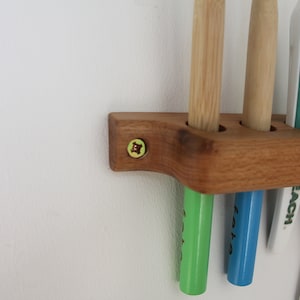 Wooden Toothbrush and Toothpaste Holder for 6 Toothbrushes, Wall ...