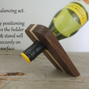 Magic Balancing Wine Bottle Holder, Handmade Floating Wooden Bottle ...
