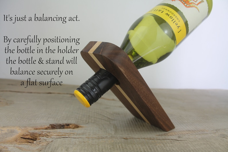Magic Balancing Wine Bottle Holder Handmade Floating Wooden - Etsy