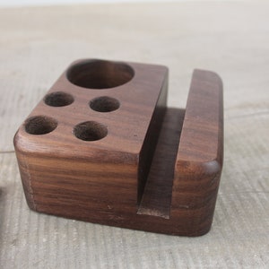 Small Wooden Desk Caddy With Phone or Notebook Slot, Wooden Pencil and ...
