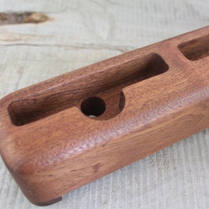 Wood Docking Station for Two Phones and Five Pens or Pencils Handmade ...