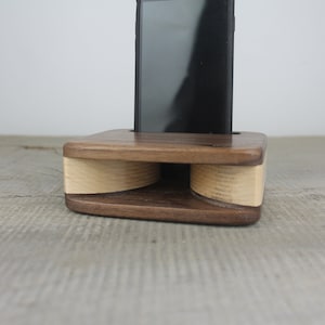 Wooden Passive Amplifier and Smartphone Stand, Walnut and Maple, Wooden Phone Stand ...