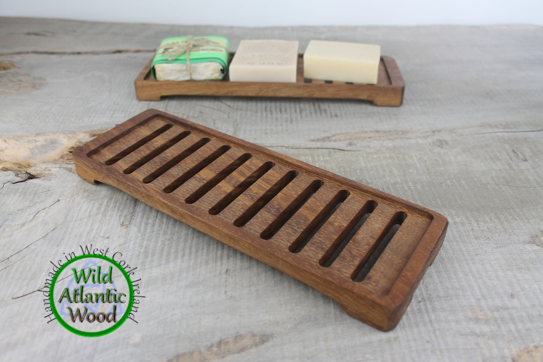 Large Teak Self Draining Soap Dish for Use in Shower Rooms Laundry Room ...