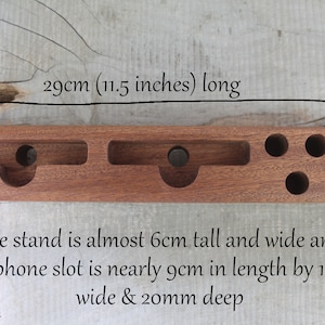 Wood Docking Station for Two Phones and Five Pens or Pencils Handmade ...