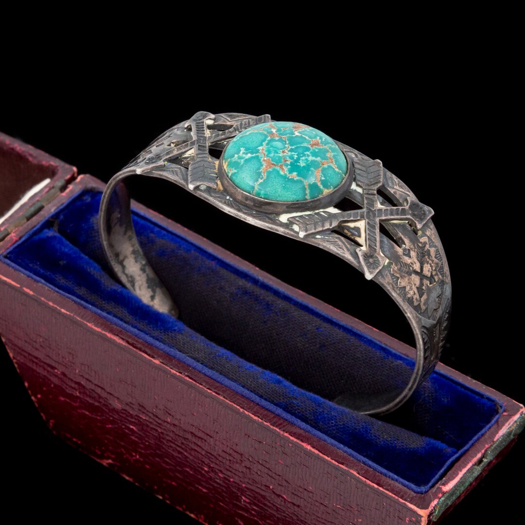 Antique Vintage Native Navajo Pawn Sterling Silver Turquoise - Etsy France