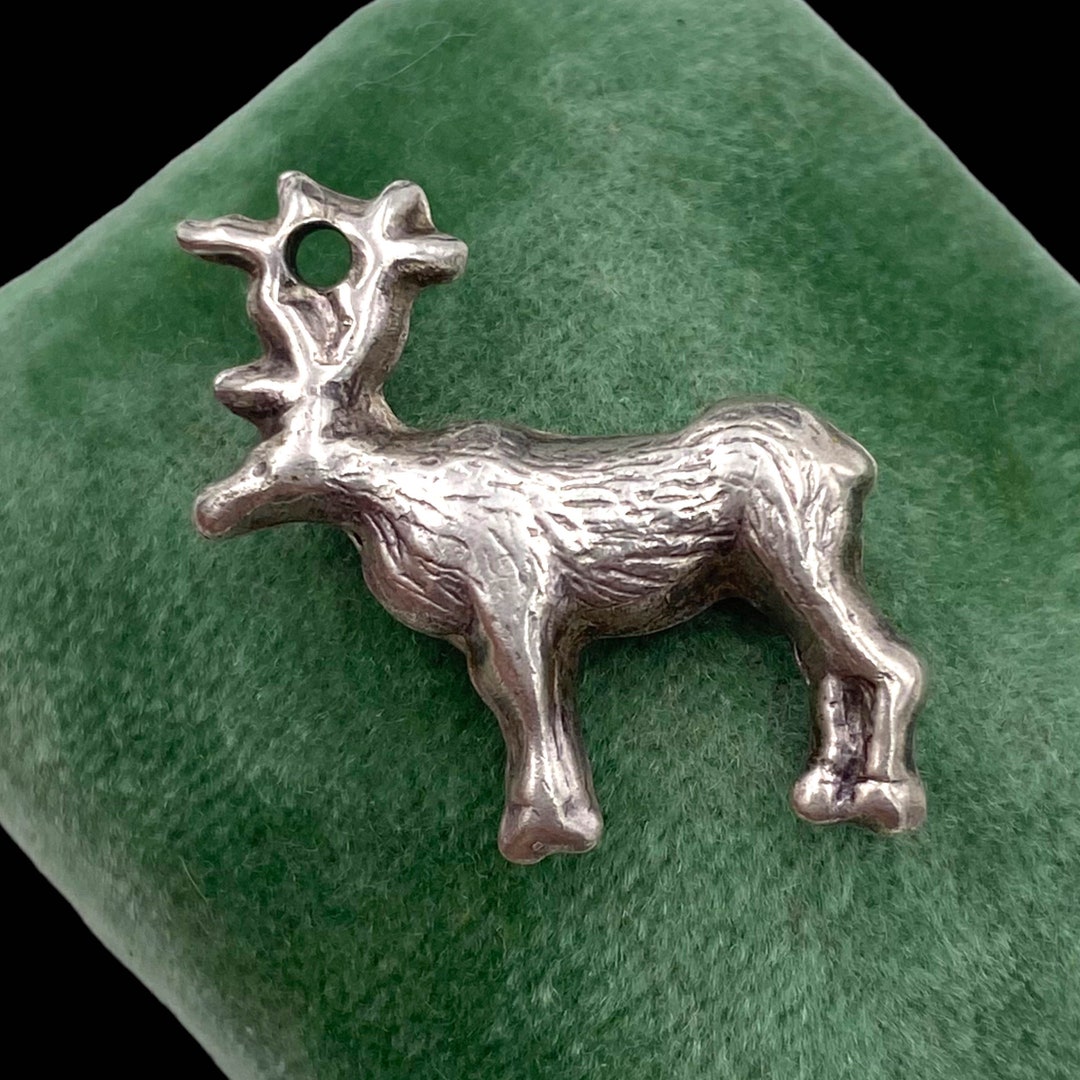 Antique Vintage Art Deco Sterling Silver Figural Deer Petite Charm ...