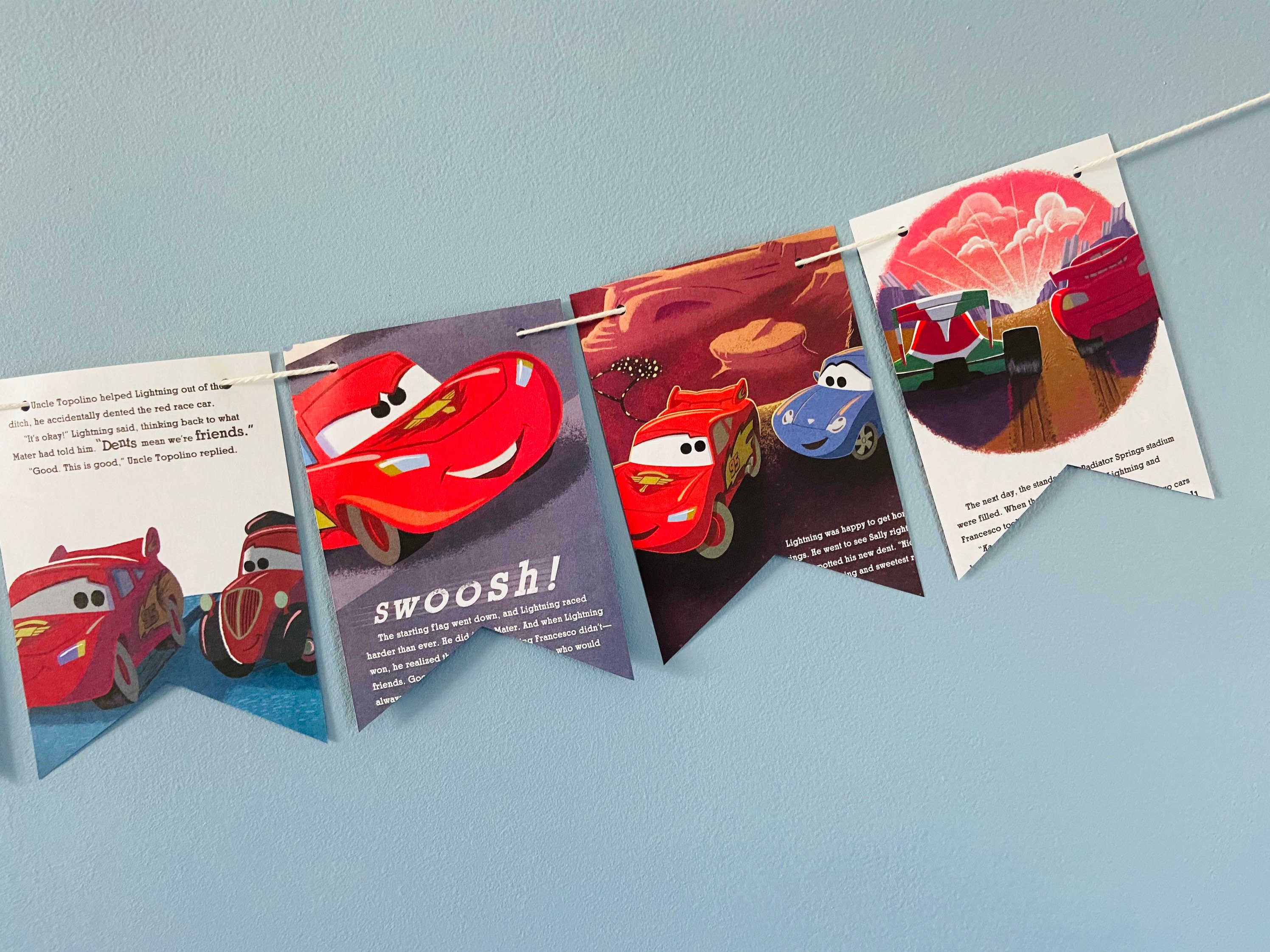 Cars 2: Racing Rivals Garland Story Book Pages Bunting | Etsy