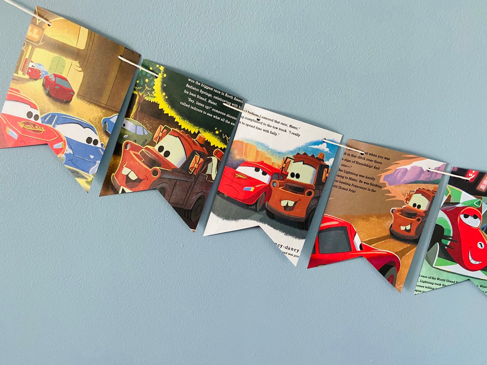 Cars 2: Racing Rivals Garland Story Book Pages Bunting | Etsy