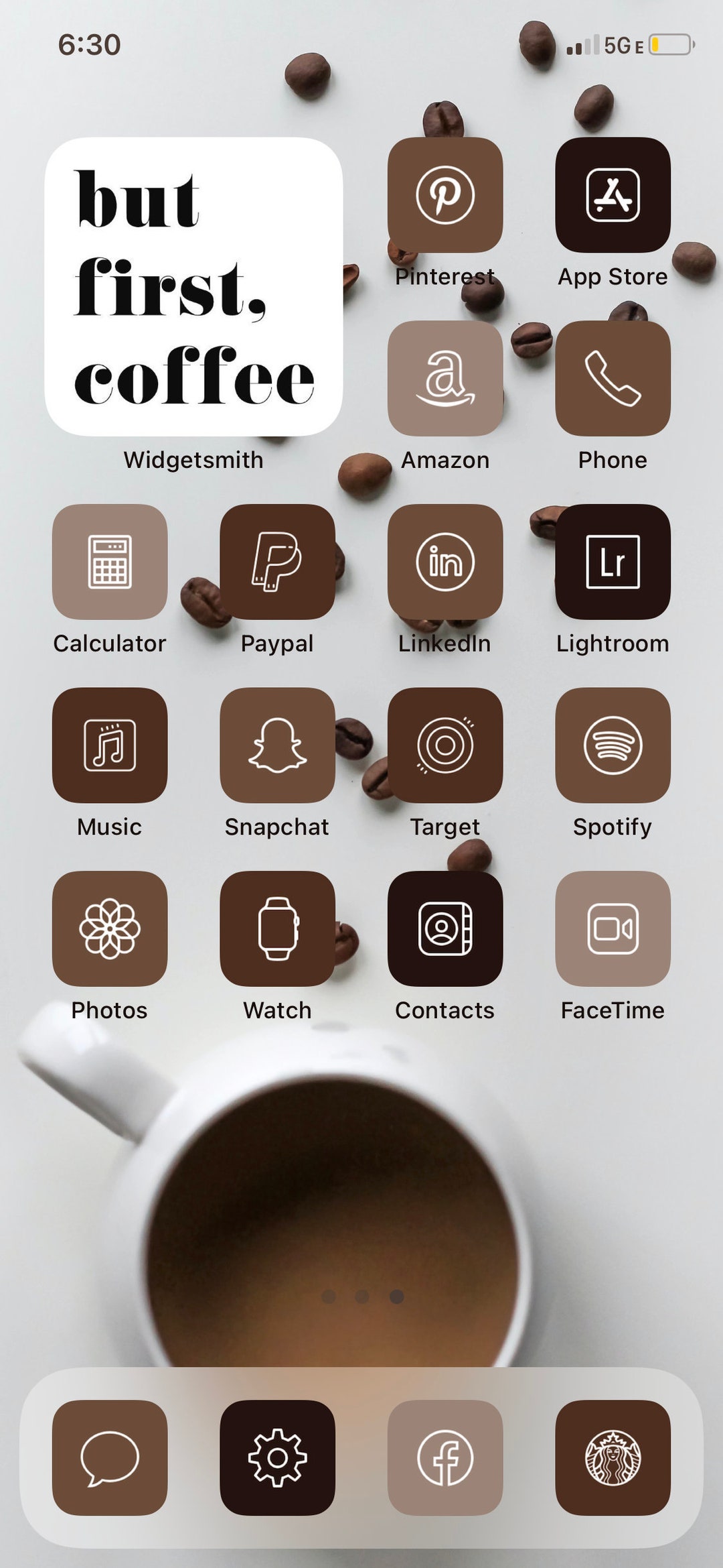 Coffee Neutral iPhone Ios 14 App Icons, Aesthetic App Icons for iPhone ...