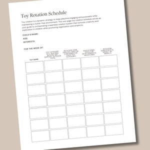 Organize Playtime: Toy Rotation Schedule Template - Instant Download ...