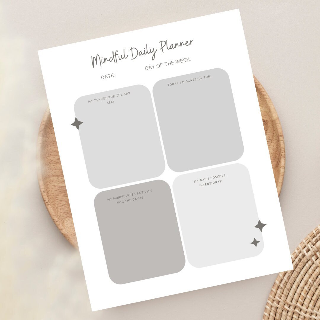 Mindful Daily Planner - Digital Download for Intentional Living ...