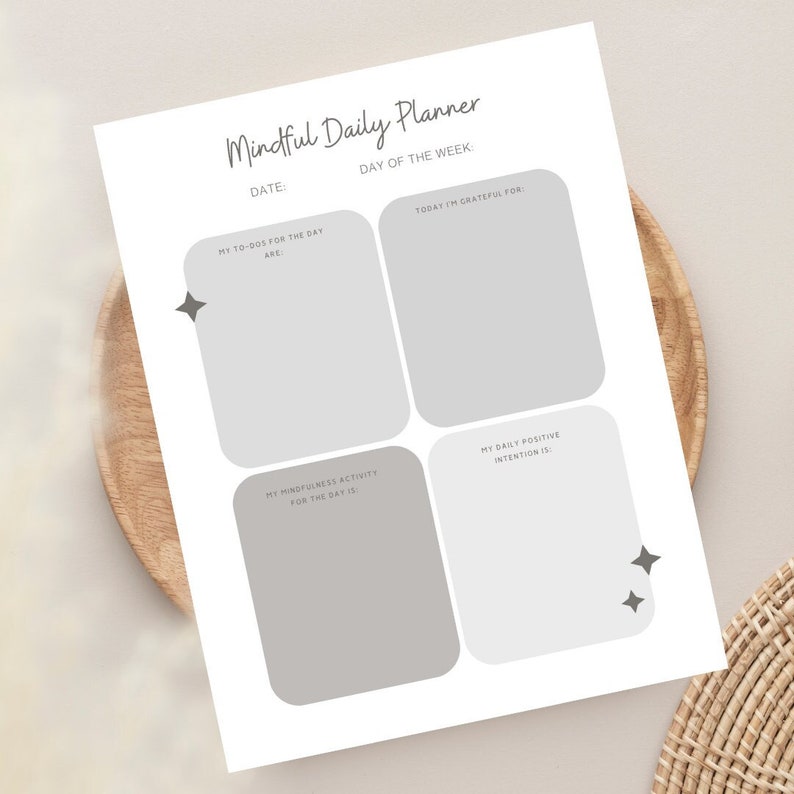 Mindful Daily Planner Digital Download for Intentional Living ...