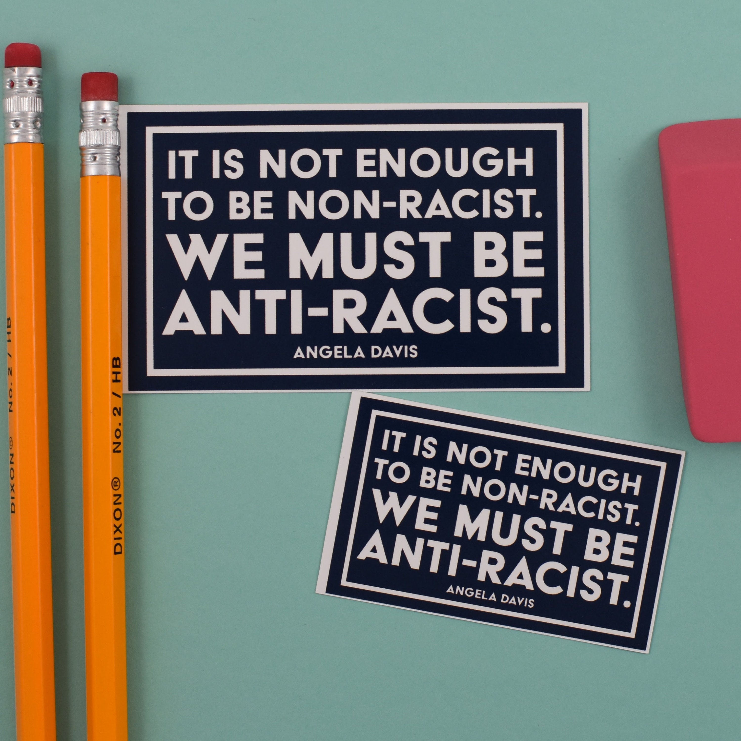 We Must Be Anti-racist Quote Anti-racism Sticker Black | Etsy