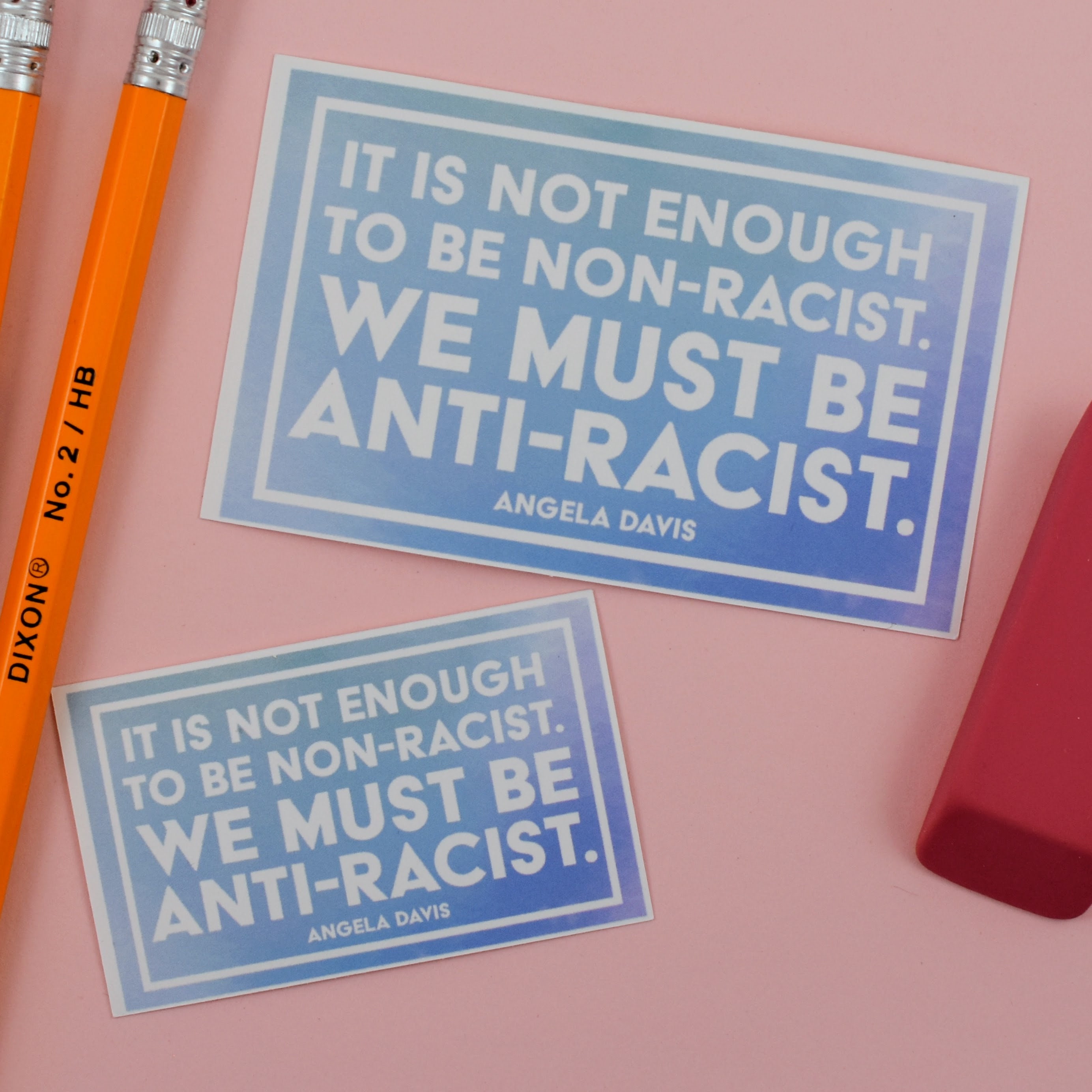 We Must Be Anti-racist Quote Anti-racism Sticker Black | Etsy