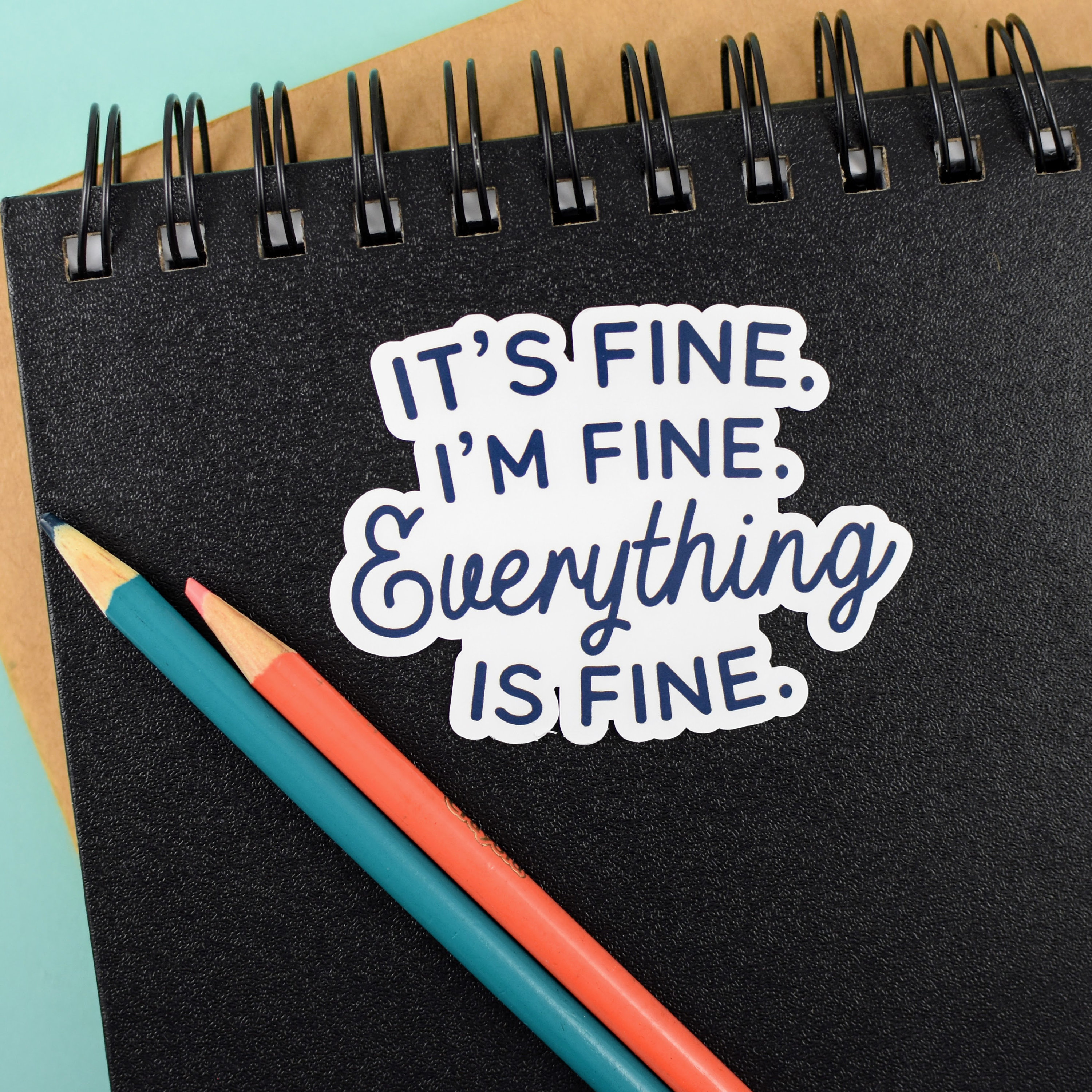 Everything is Fine Sticker, Best Friend Gift, Laptop Sticker - Etsy