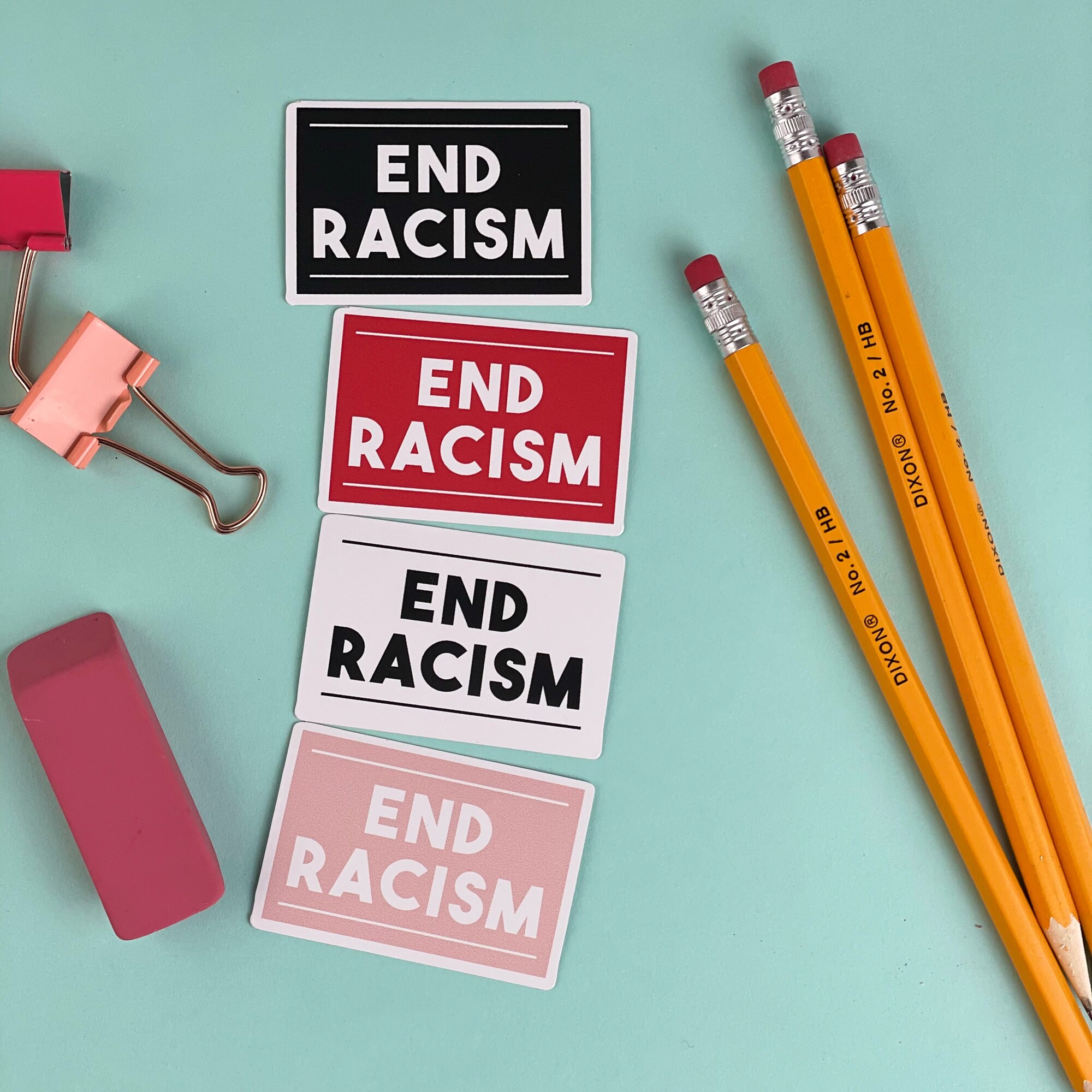 End Racism Social Justice Sticker Bumper Stickers | Etsy