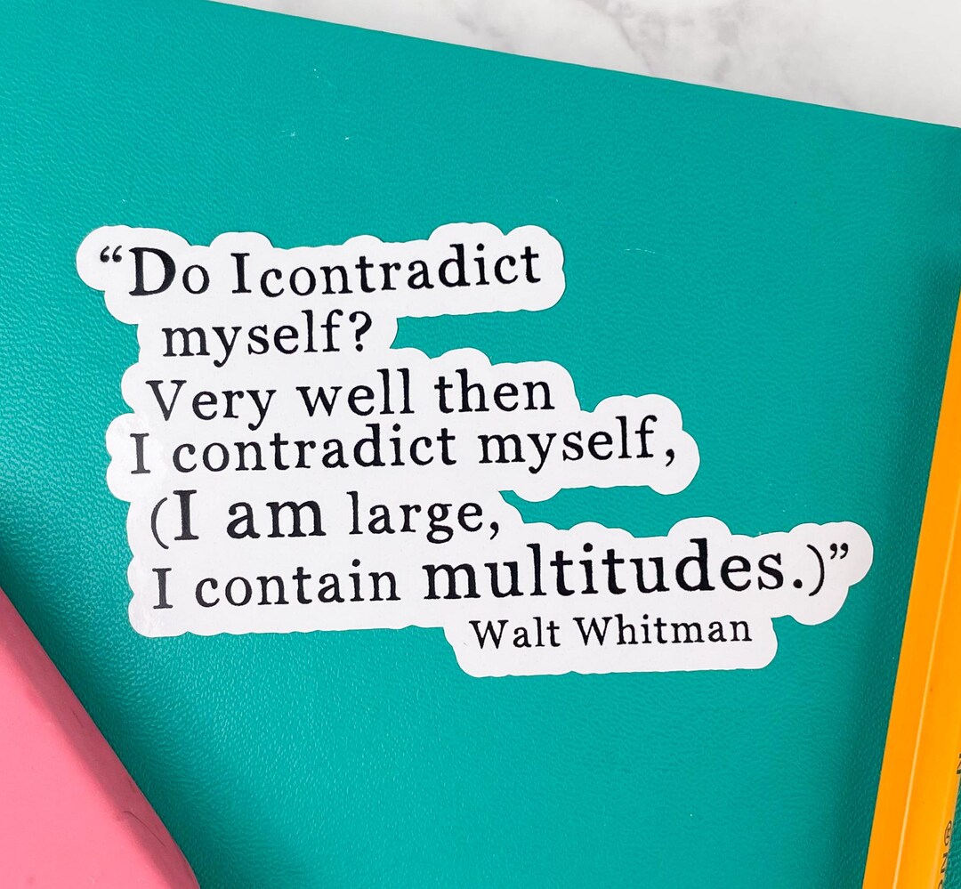Laptop Stickers, Walt Whitman, Do I Contradict Myself?, Bookish Gifts ...
