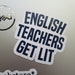 English Teacher Sticker, Teacher Appreciation Gift, Laptop Stickers - Etsy