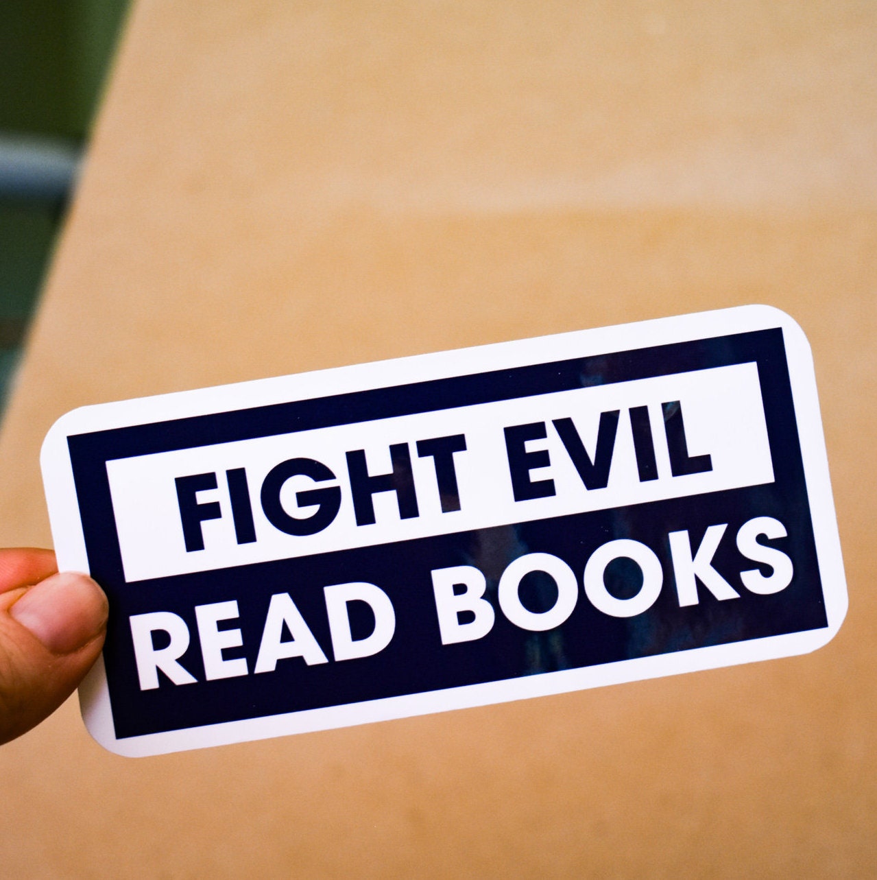 Fight Evil - Read Books, Reading Sticker, Bumper Sticker - Etsy