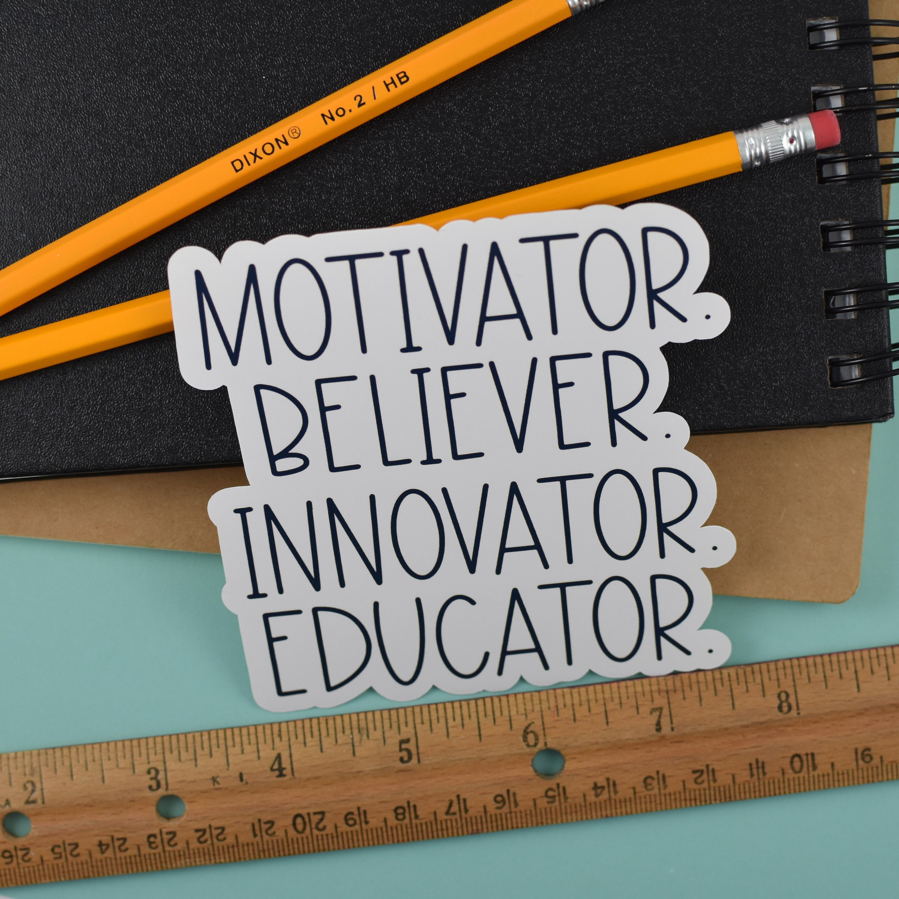 Teacher Stickers, Motivator - Believer - Innovator - Educator, Laptop ...