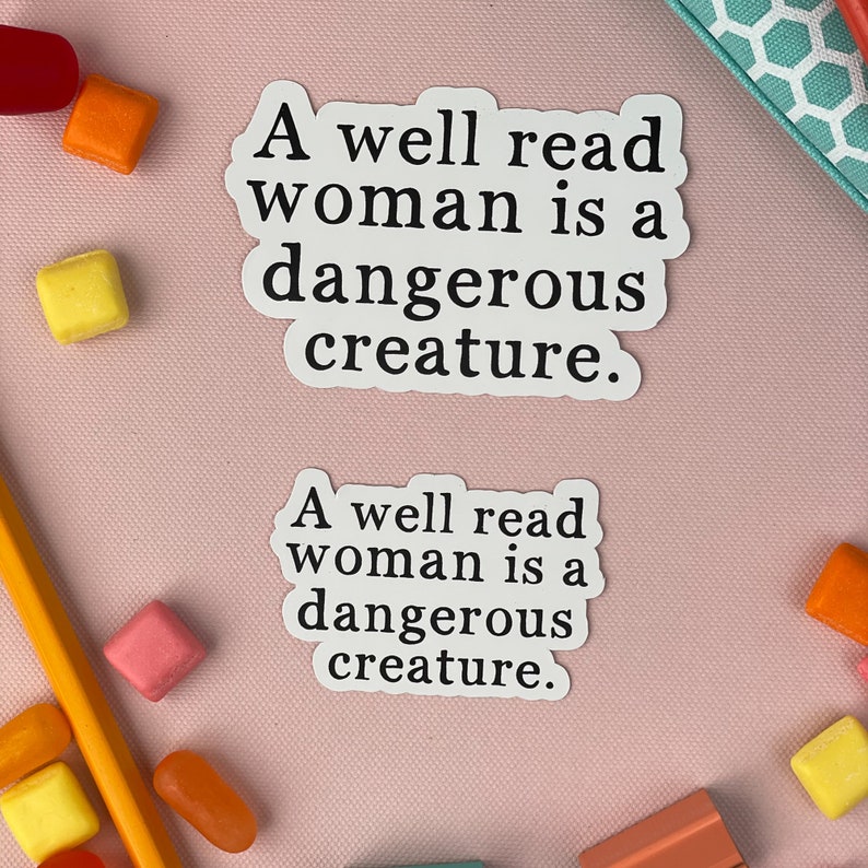 A Well Read Woman is Dangerous Creature Quote Stickers Book - Etsy