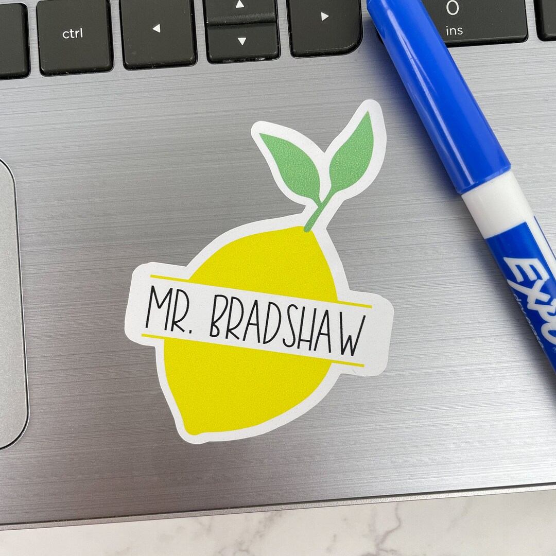 Teacher Name Stickers, Lemon, Personalized Teacher Sticker - Etsy