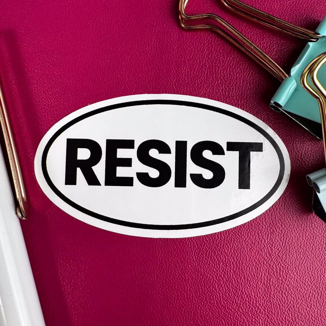 Resist Oval Car Decal Resistance Bumper Stickers Anti-trump - Etsy