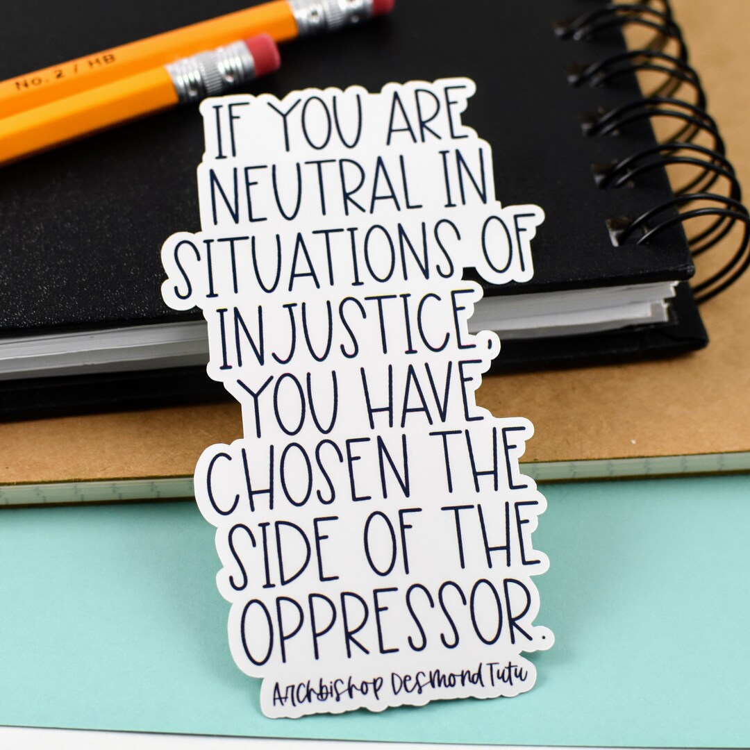 Desmond Tutu Quote Sticker: Injustice, Resistance Decal - Etsy