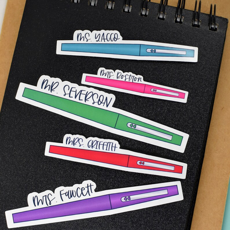 Custom Flair Pen Sticker Teacher Laptop Sticker Teacher | Etsy
