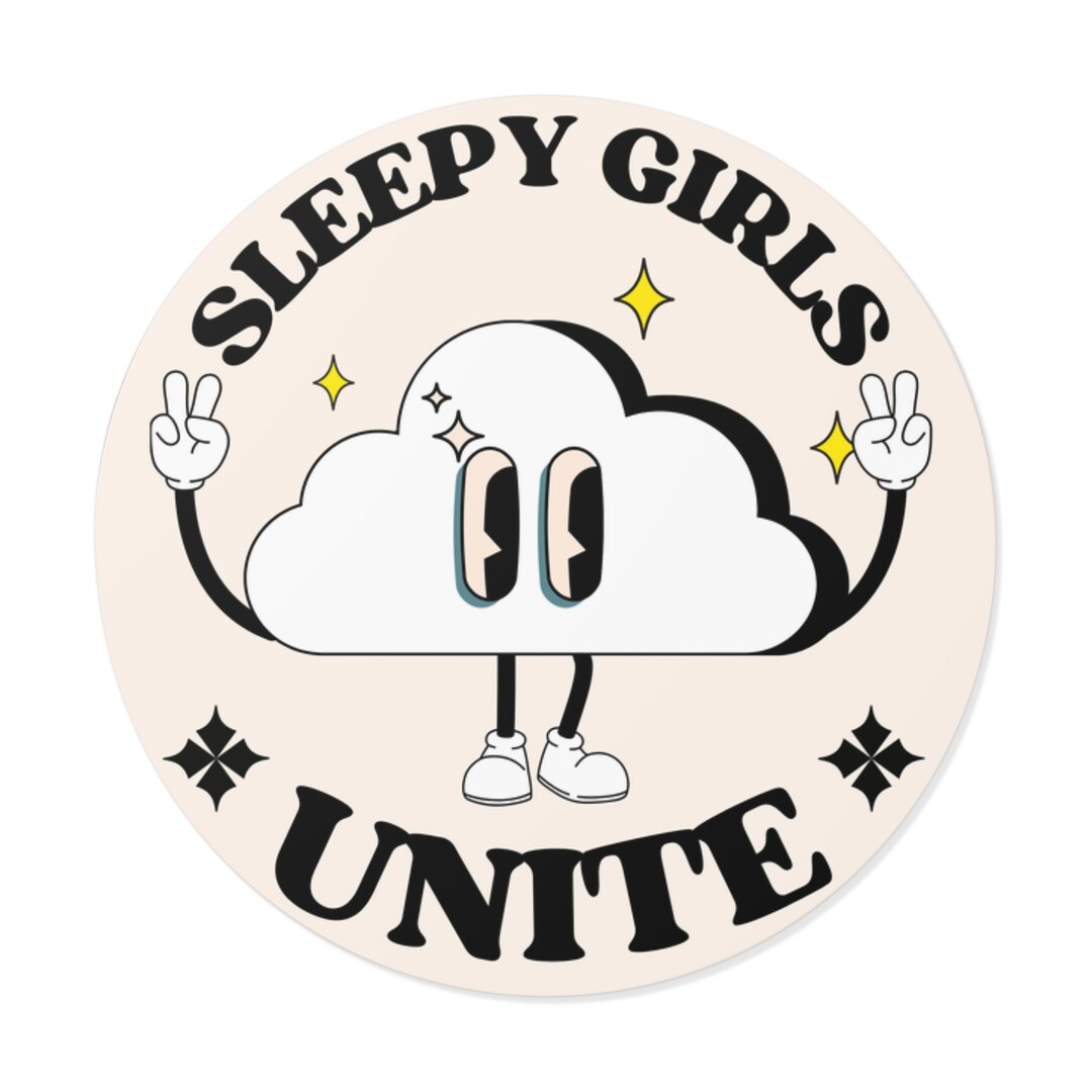 Sleepy Cloud Round Vinyl Stickers - Etsy