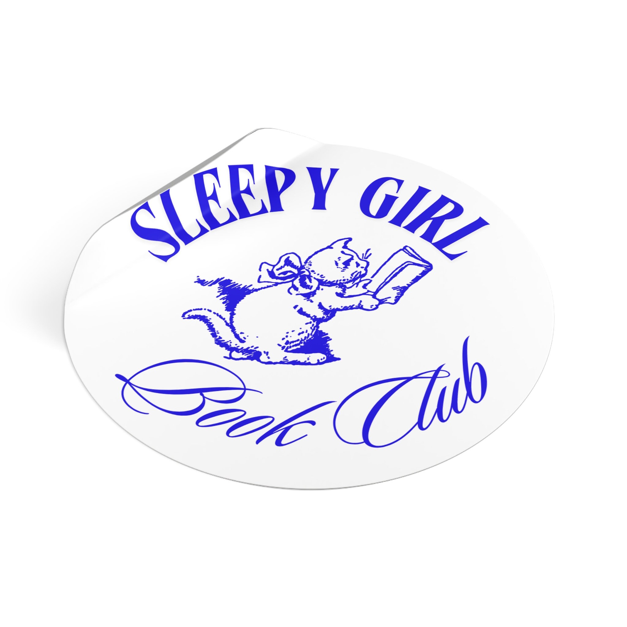 Sleepy Girl Kitty Vinyl Stickers - Etsy