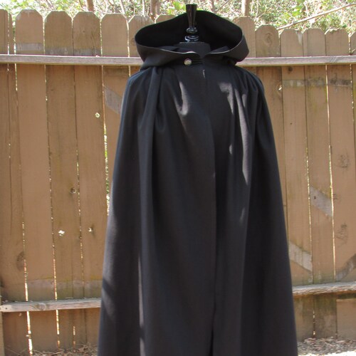 Dark Green Cloak Fully Lined With Black Satin Hooded Velvet - Etsy