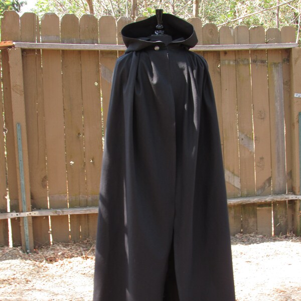 Black Hooded Cloak - Etsy