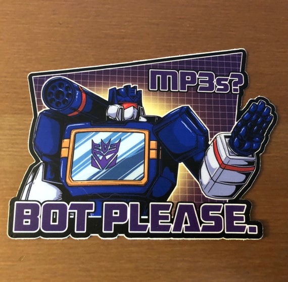 Soundwave Bot Please Sticker | Etsy