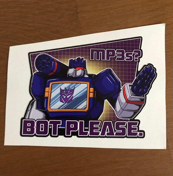 Soundwave Bot Please Sticker | Etsy
