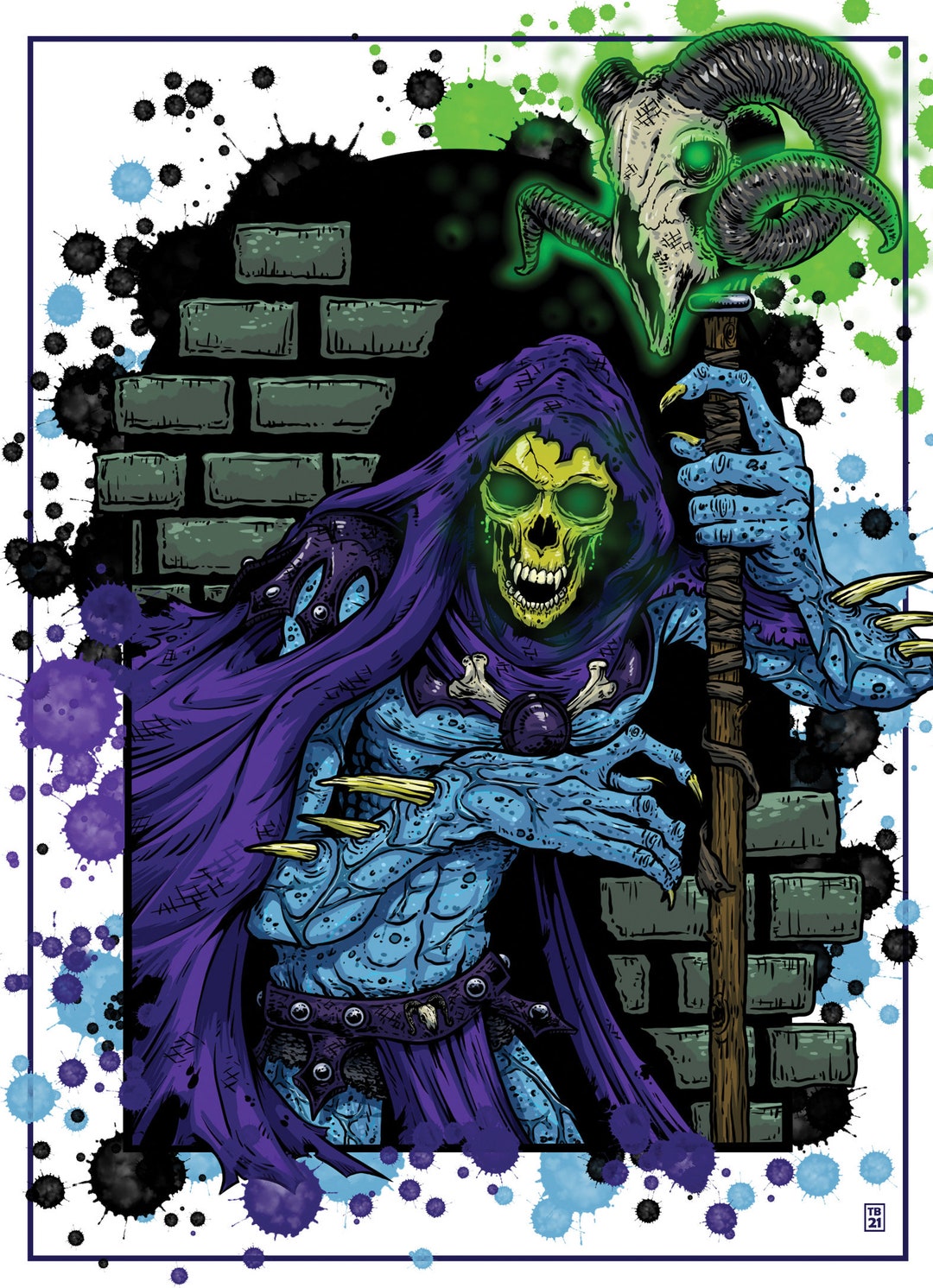 Skeletor 5x7 Mini-print - Etsy