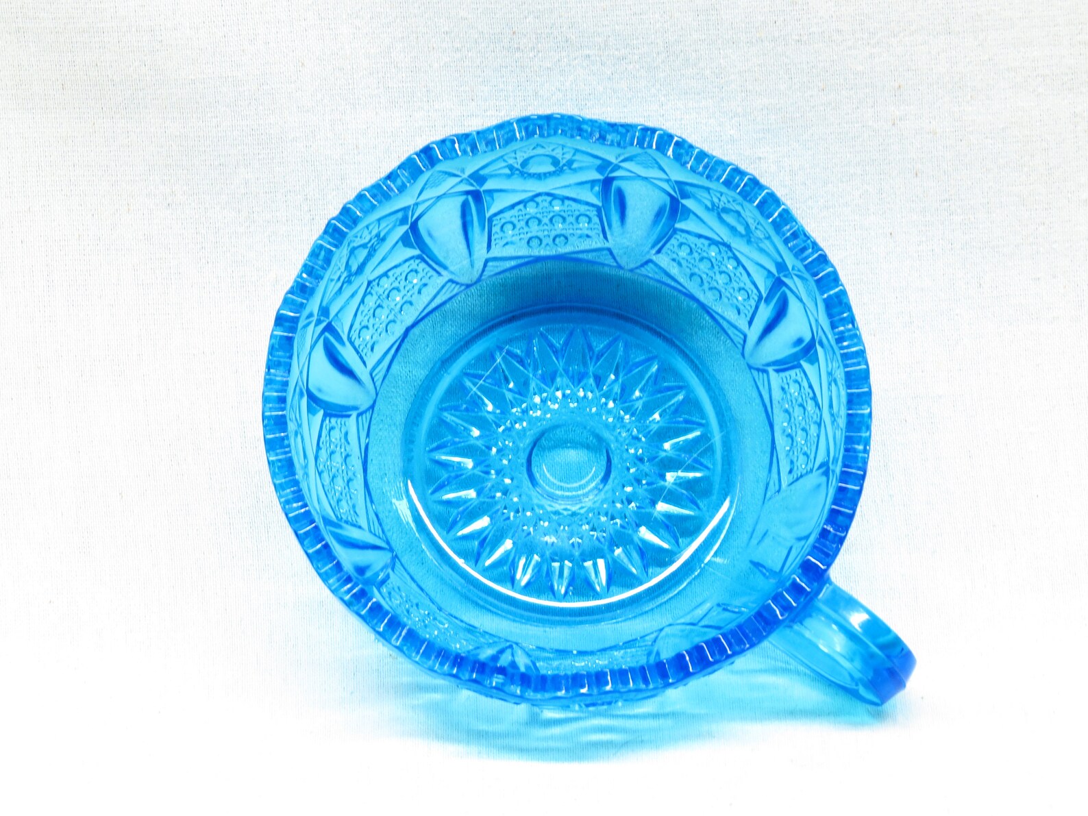 Vintage Smith Glass Quintec Colonial Blue Pattern Handled Nappy Bowl - Etsy