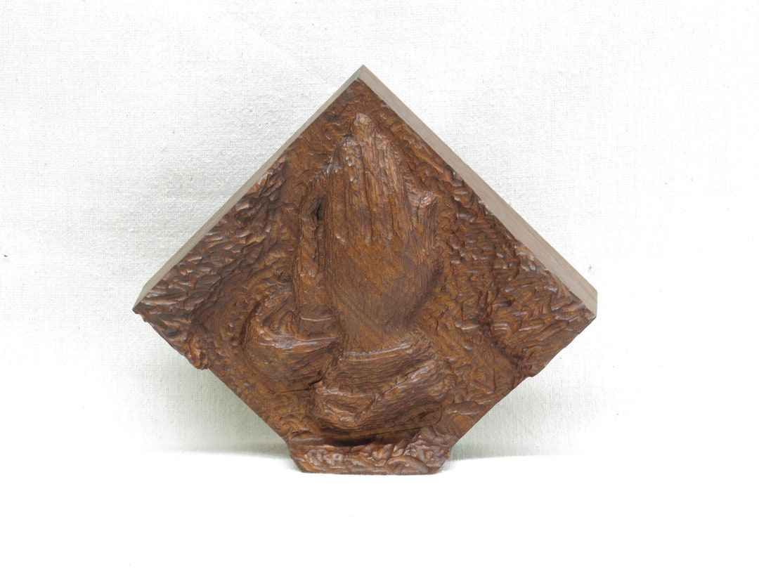 Praying Hands Christian Theme Art Hand Carved Wood Sculpture "study of ...