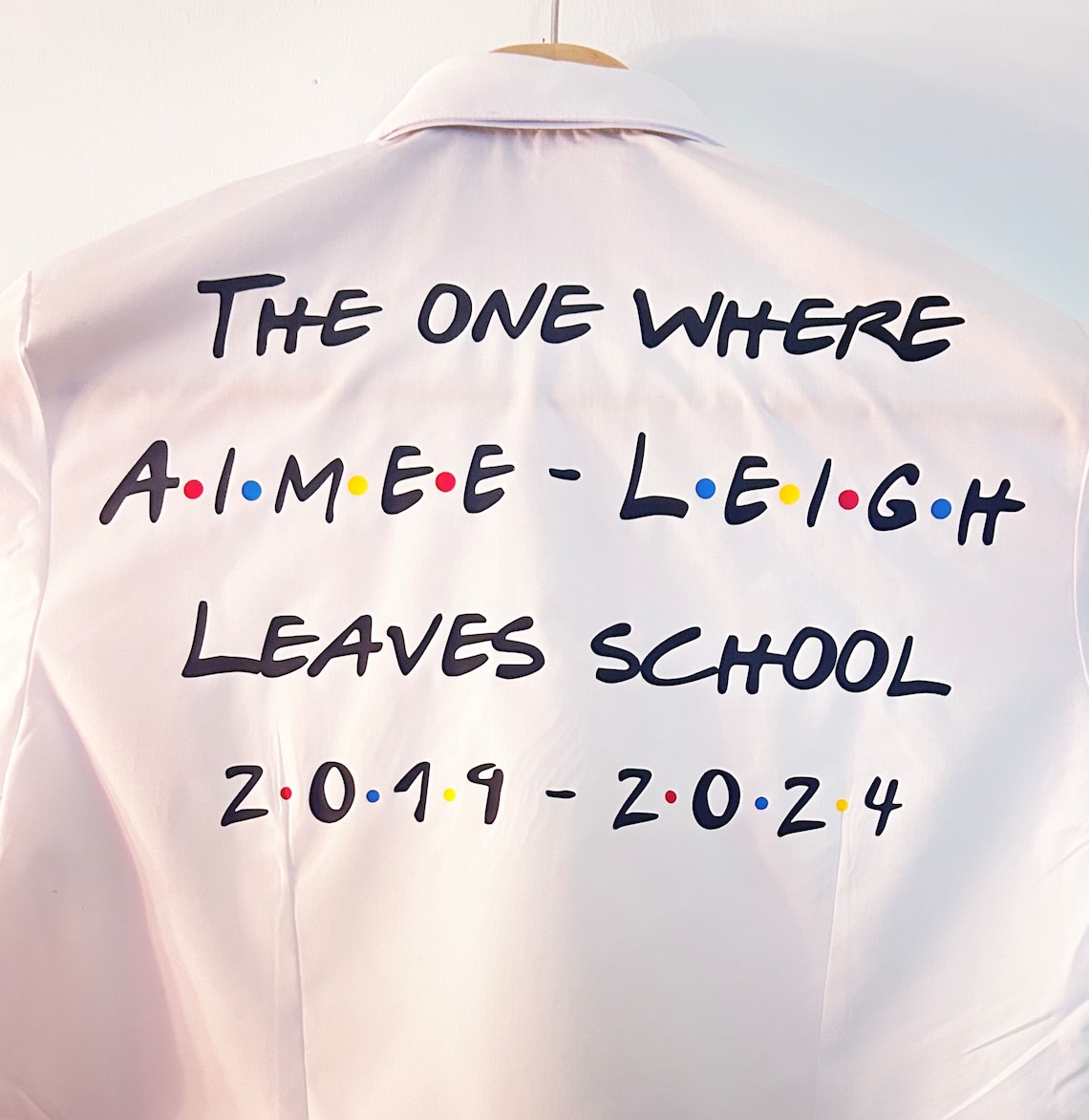 SCHOOL LEAVERS SHIRT ,friends, Keepsake , Glitter , Personalised ...